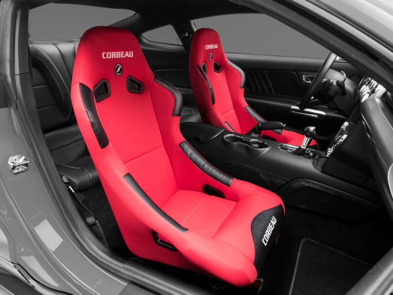 Corbeau Mustang Forza Racing Seat - Black/Red Cloth 29107 (79-20 All)
