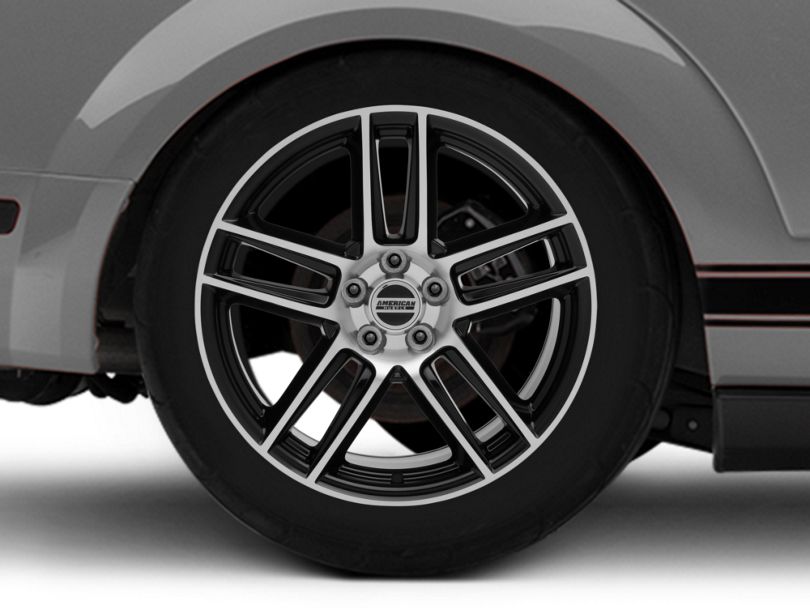 Mustang Laguna Seca Style Black Machined Wheel - 19x10 - Rear Only (05 ...