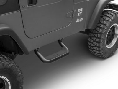 Carr Jeep Wrangler Super Hoop Side Steps; Black; Pair 120551 (97-06 ...