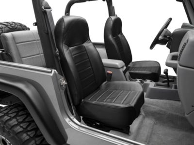 Smittybilt Jeep Wrangler Standard Front Bucket Seat; Black Denim 44915 ...