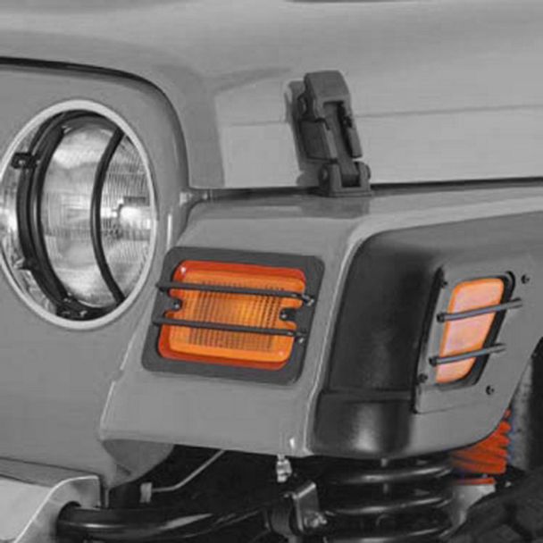 Smittybilt Jeep Wrangler Black 4-Piece Euro Turn Signal Guards 5670 (97 ...