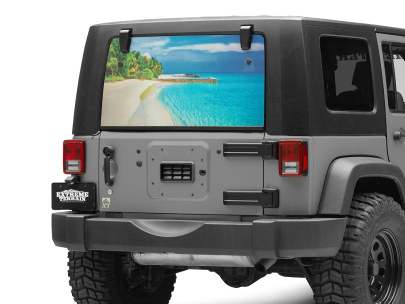 SEC10 Jeep Wrangler Perforated Beach Rear Window Decal J130874 (87-20 ...