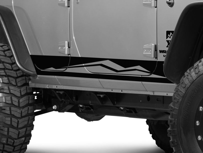 Jeep Wrangler Rocker Panel Stripe w/ Logo - Black (07-18 Jeep Wrangler ...