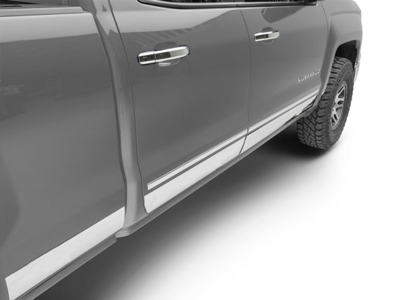 Silverado 1500 Stainless Steel Rocker Panels w/ Bowtie Logo (14-18 ...