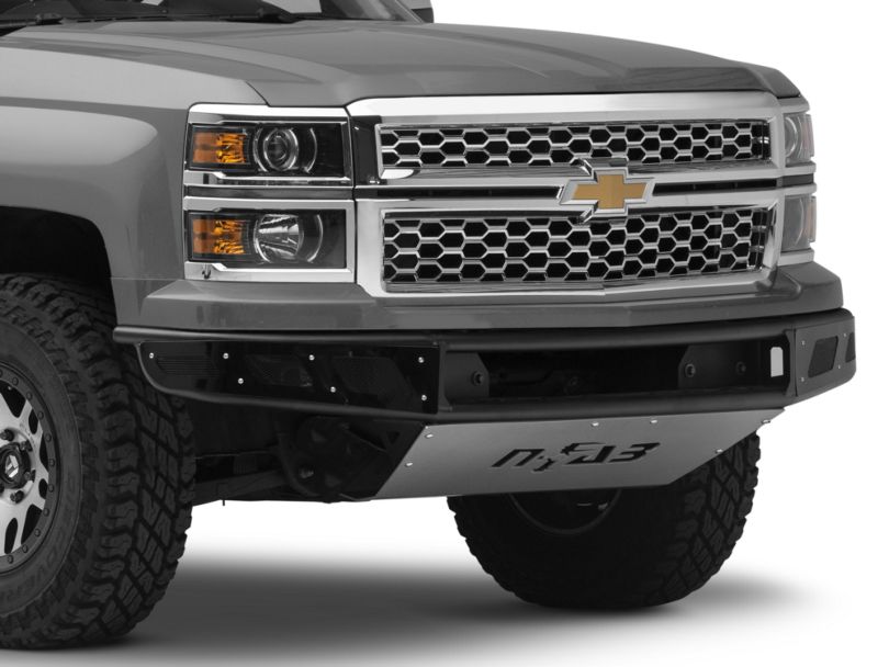 N-Fab Silverado M-RDS Pre-Runner Front Bumper w/ Integrated Skid Plate ...