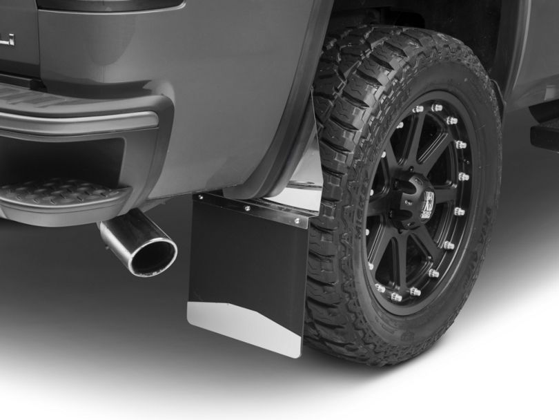 Husky Sierra 12 in. Wide KickBack Mud Flaps - Stainless Steel Top ...