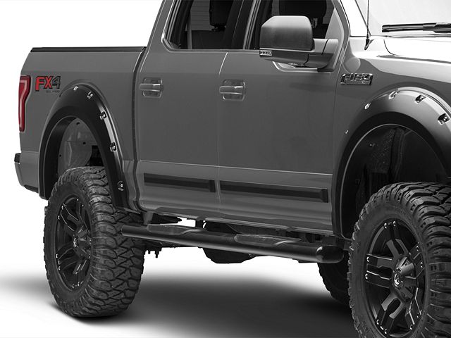 RedRock 4x4 F-150 Rugged Look Body Side Moldings; Matte Black T532676 ...