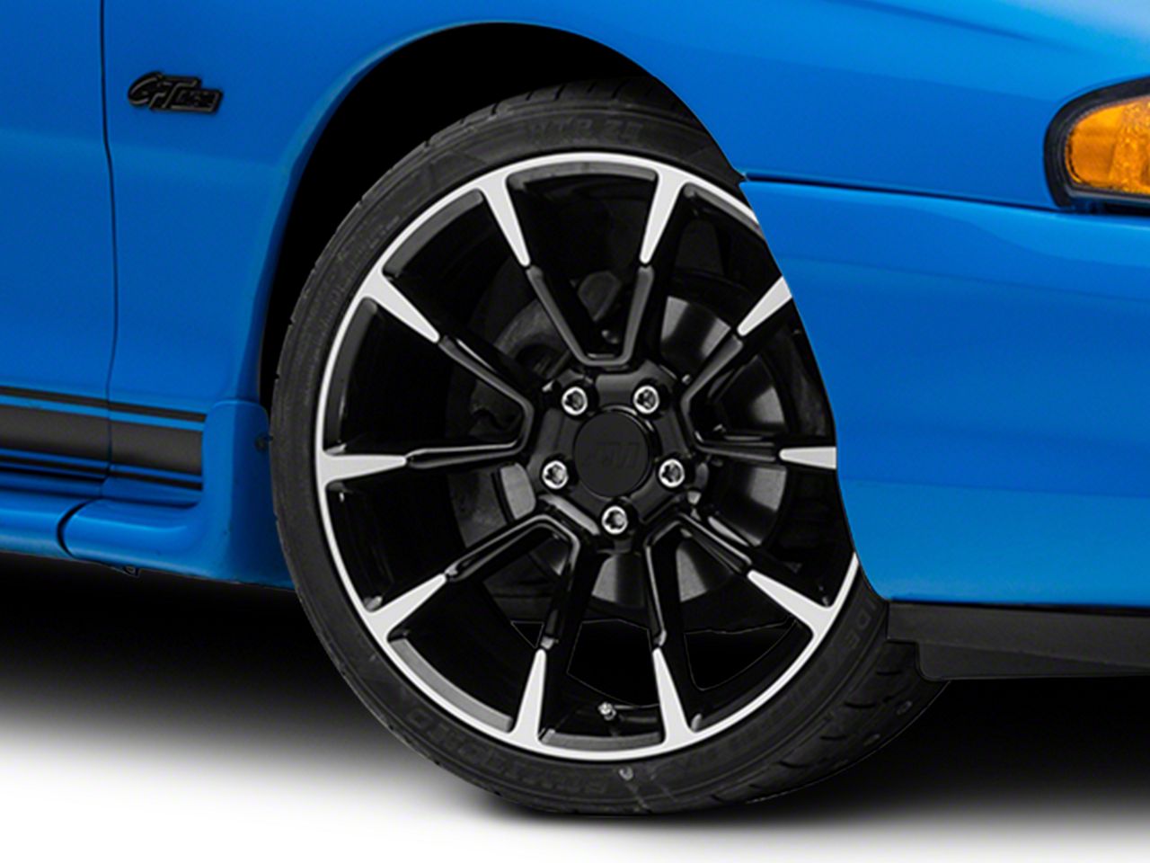 Mustang 11/12 GT/CS Style Gloss Black Machined Wheel; 19x8.5 (94-98 ...