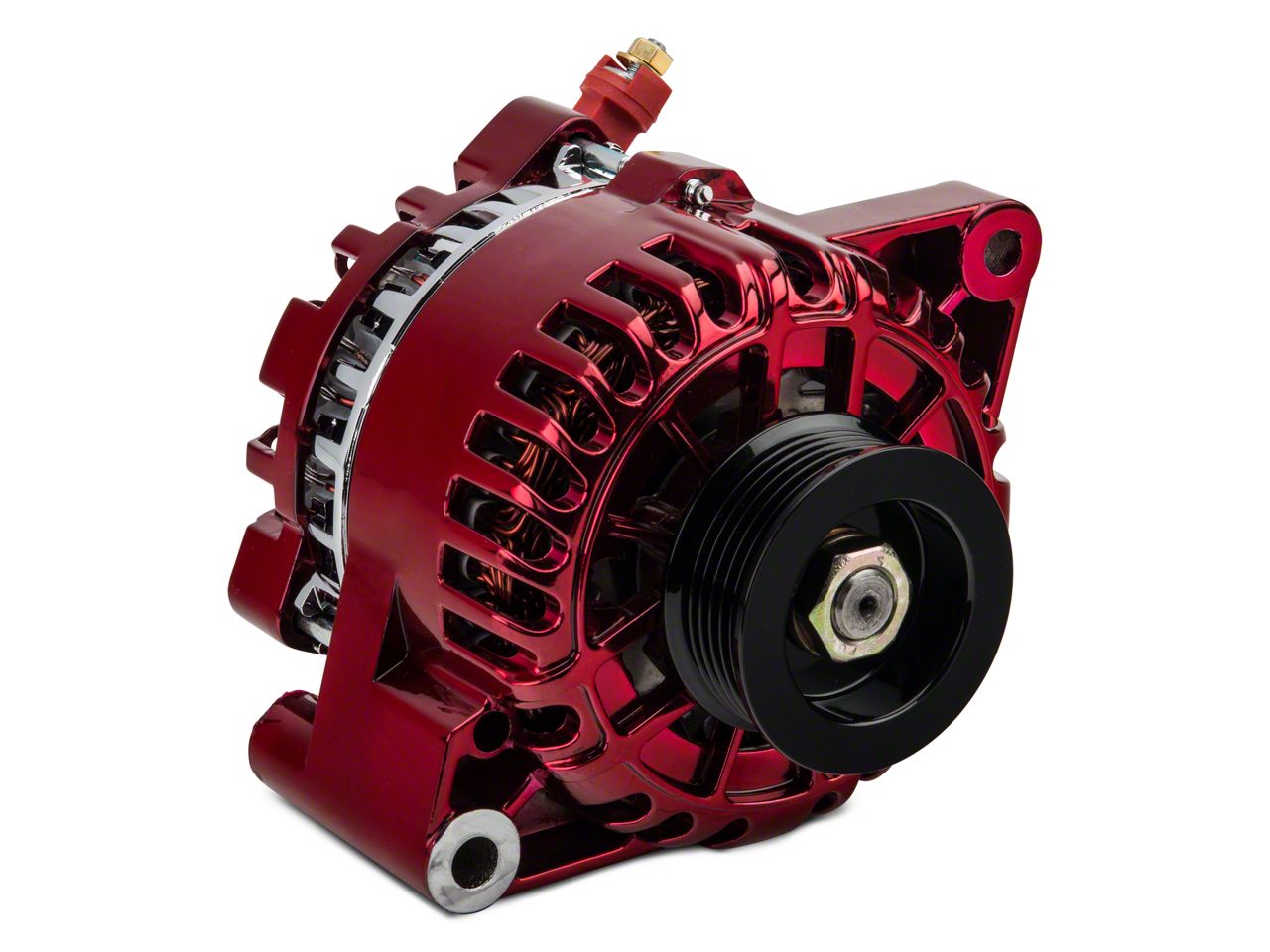 PA Performance Mustang Alternator; 130 Amp; Red 2503CR (01-04 Mustang ...