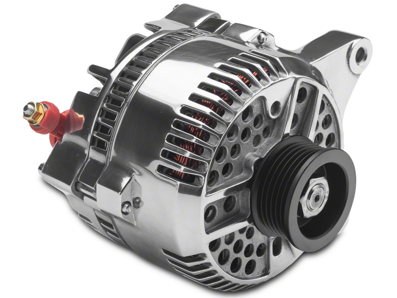 PA Performance Mustang Alternator; 130 Amp; Polished 1989POL (96-98 ...