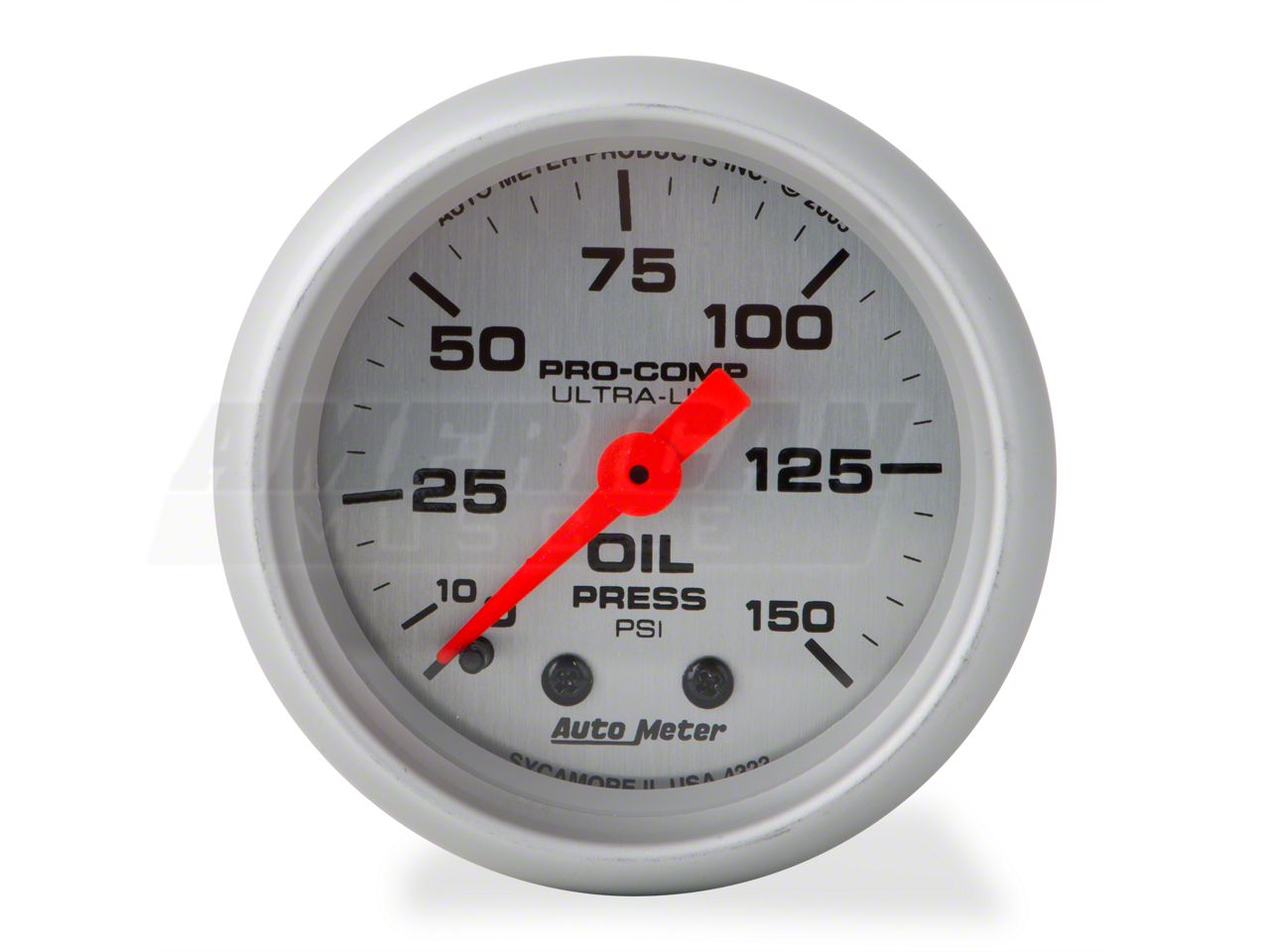 Auto Meter Mustang Pro-Comp Ultra-Lite Oil Pressure Gauge; Mechanical ...