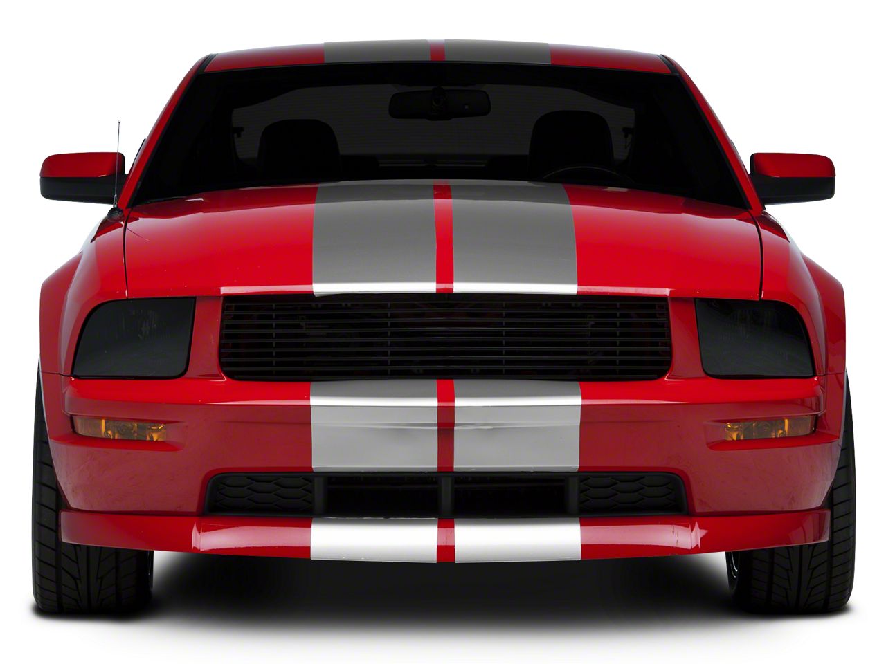 American Muscle Graphics Mustang Silver GT500 Style Stripes - 10 in ...