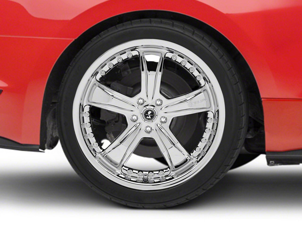 Shelby Mustang Razor Chrome Wheel; Rear Only; 20x10 SB698S2167 (15-22 ...