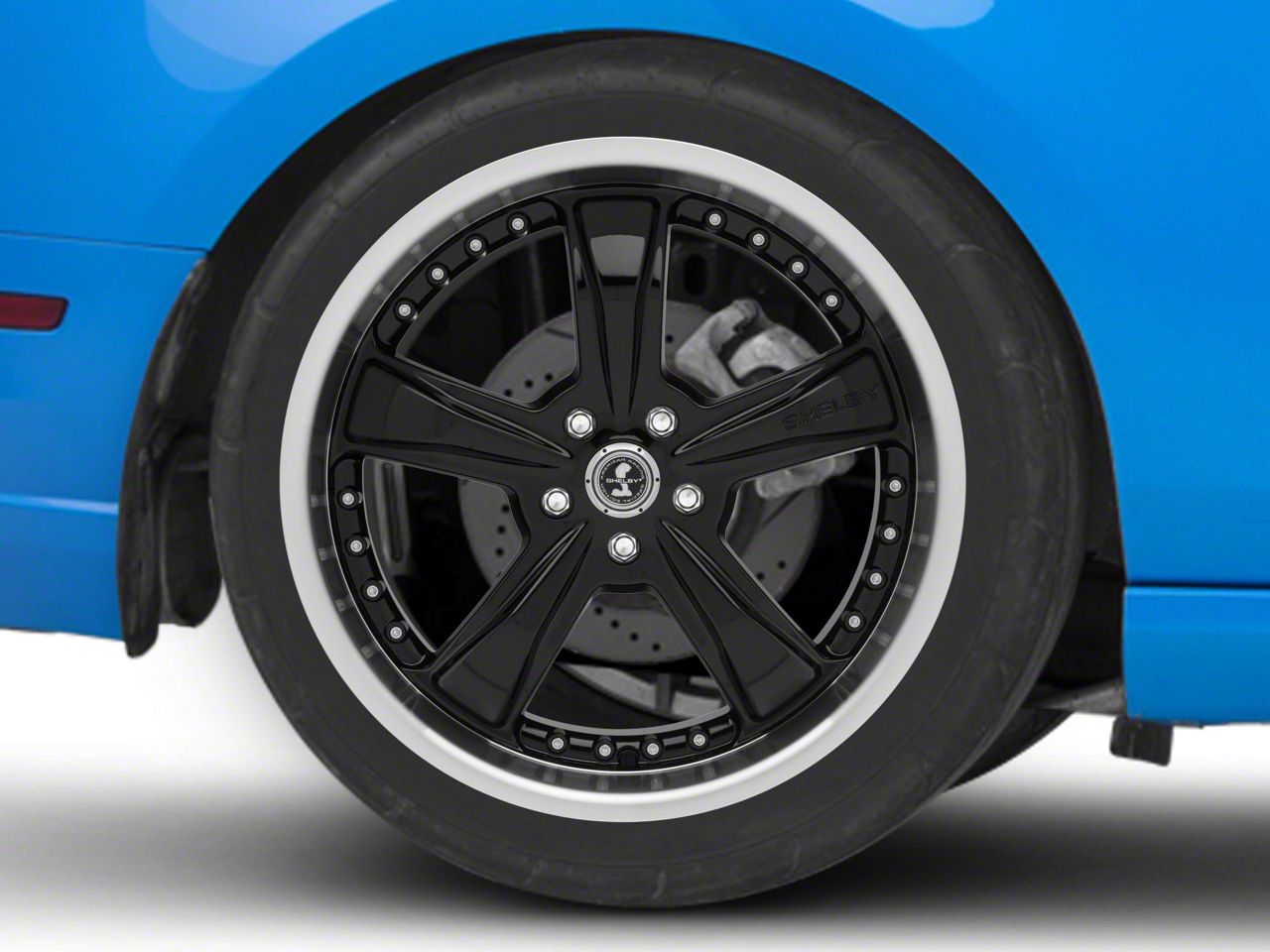 Shelby Mustang Razor Gloss Black Wheel; Rear Only; 20x10 SB198B2167 (10 ...