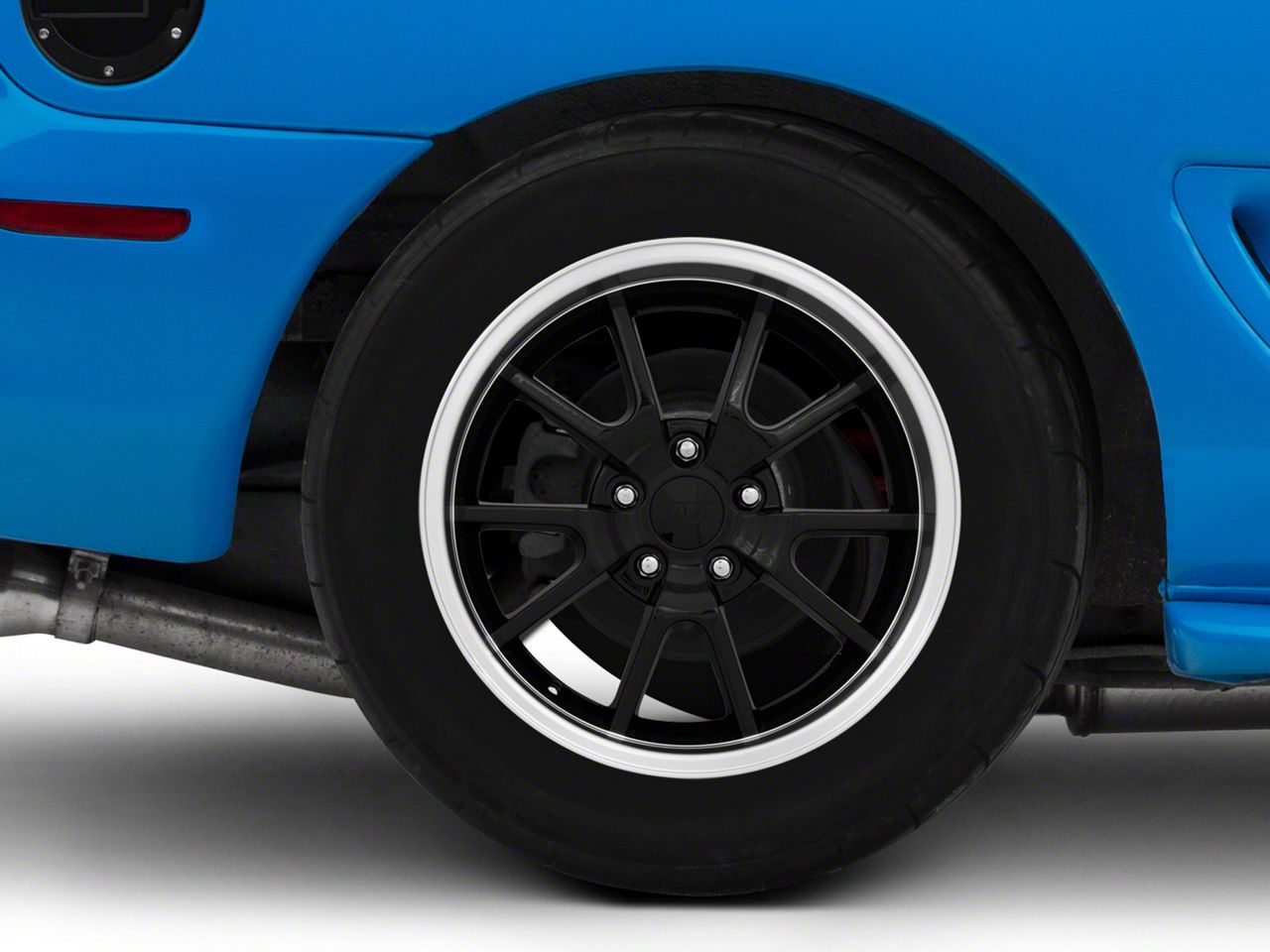 Mustang Deep Dish FR500 Style Gloss Black Machined Wheel; Rear Only ...