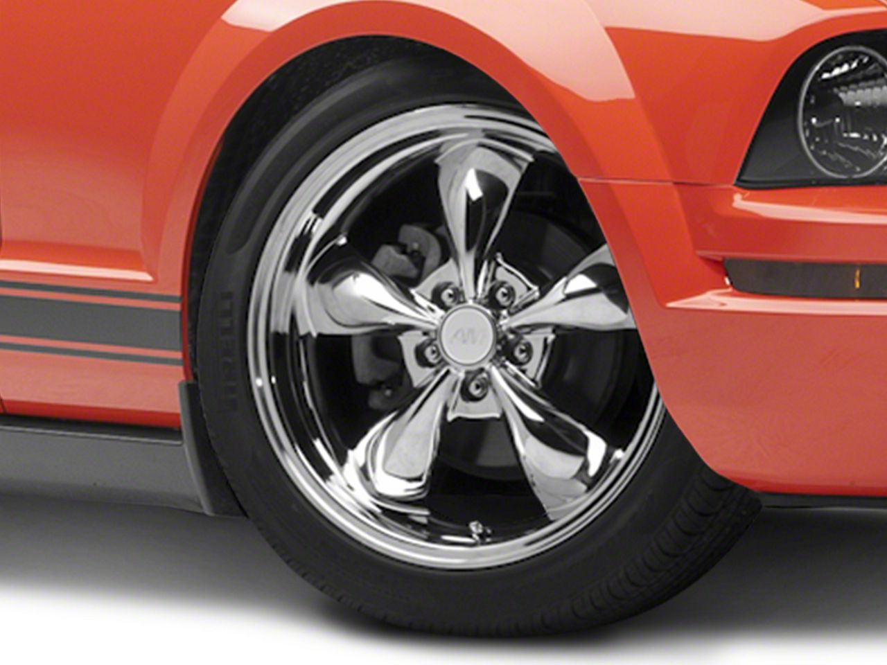 Mustang Deep Dish Bullitt Chrome Wheel; 19x8.5 (05-09 Mustang GT, V6 ...