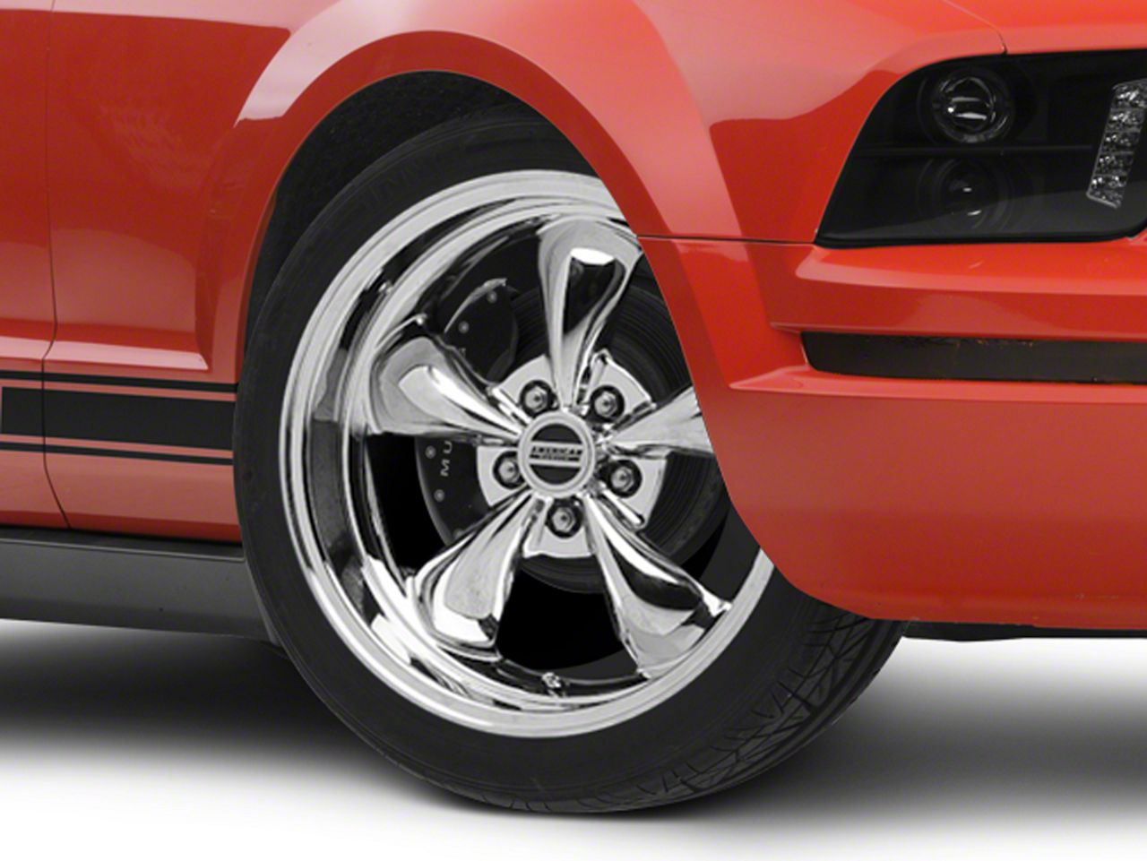 Mustang Deep Dish Bullitt Chrome Wheel - 18x10 - Rear Only (05-09 GT, V6)