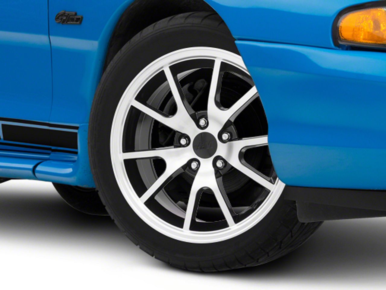 Mustang FR500 Style Gloss Black Machined Wheel; 17x9 (94-98 Mustang ...