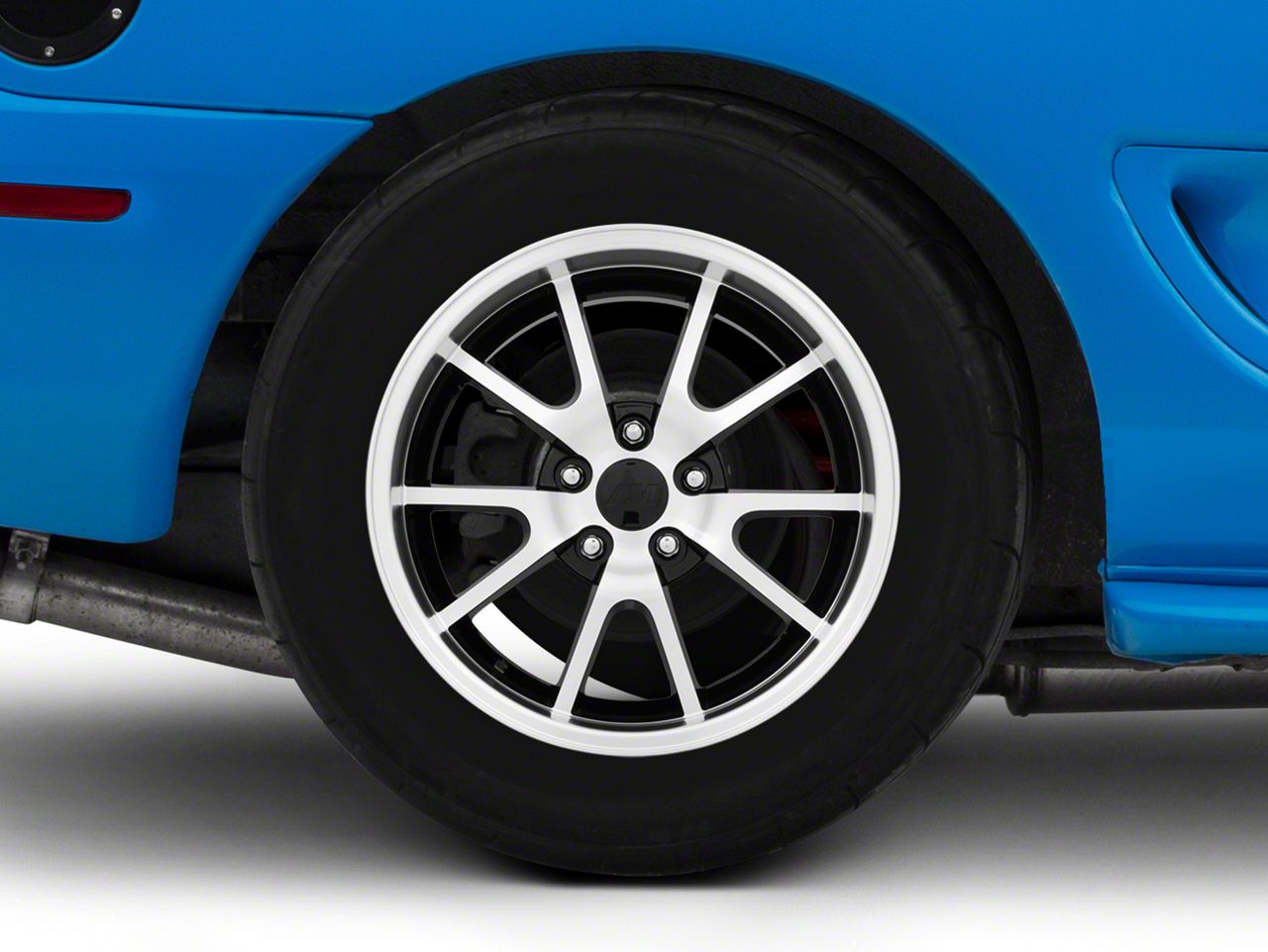 Mustang Deep Dish FR500 Style Black Machined Wheel - 17x10.5 (94-04 All)