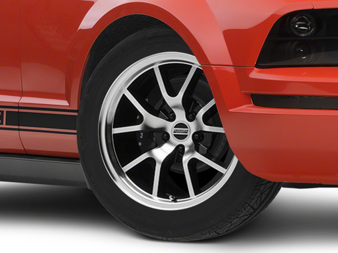 Mustang FR500 Style Gloss Black Machined Wheel; 18x9 (05-09 Mustang ...