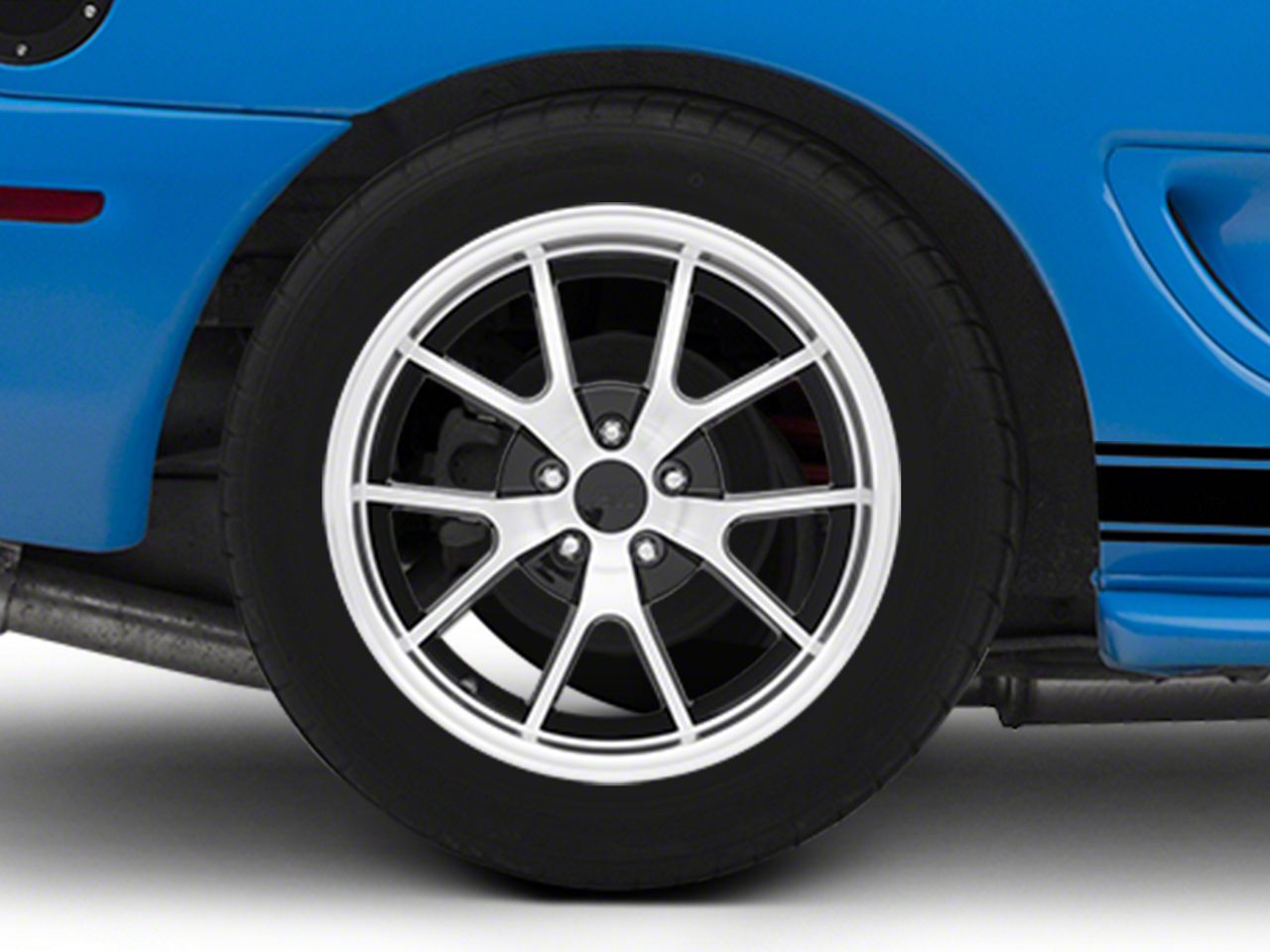 Mustang Deep Dish FR500 Style Gloss Black Machined Wheel; Rear Only ...