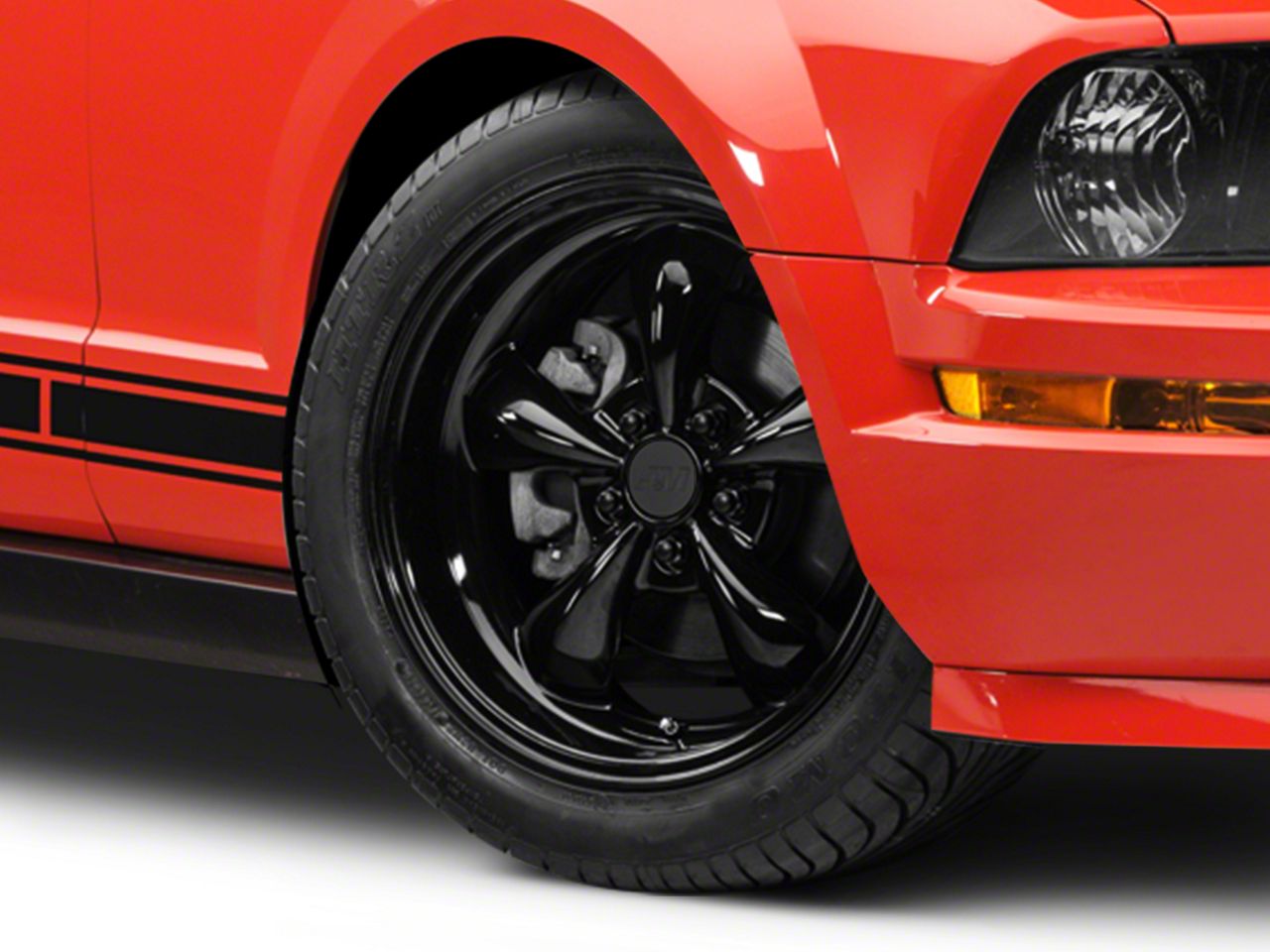 Mustang Deep Dish Bullitt Solid Gloss Black Wheel; 18x9 (05-09 Mustang ...