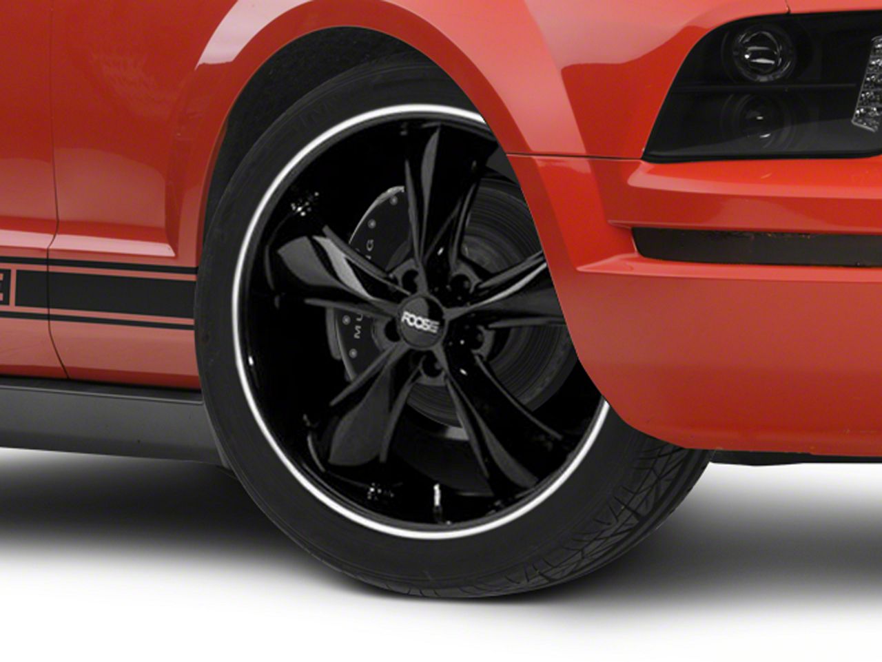 Foose Mustang Legend Gloss Black Wheel; 20x8.5 F104208565+32 (05-09 ...