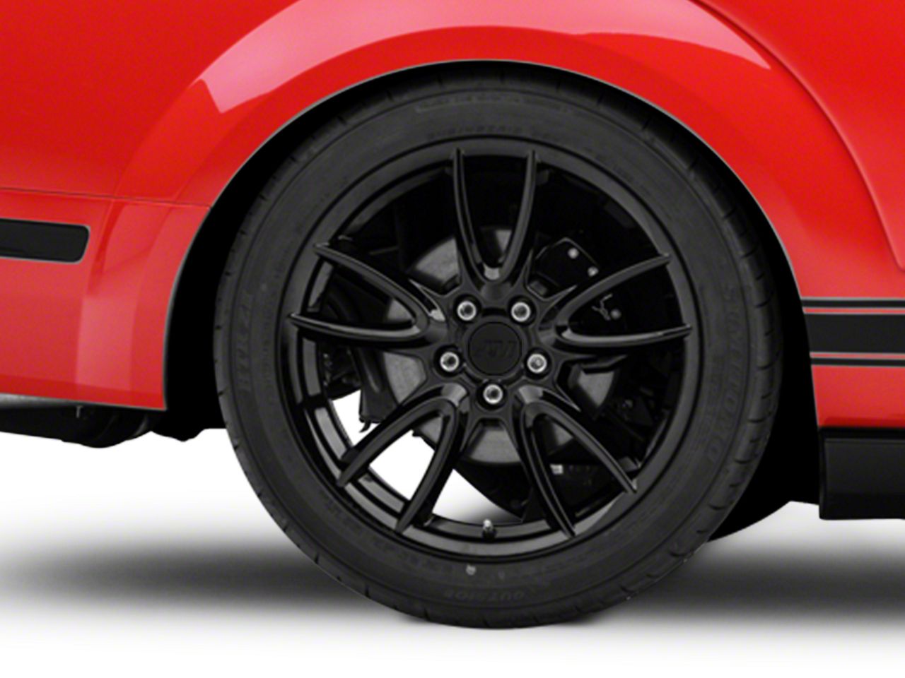 Mustang Track Pack Style Gloss Black Wheel; Rear Only; 19x10 (05-09 ...