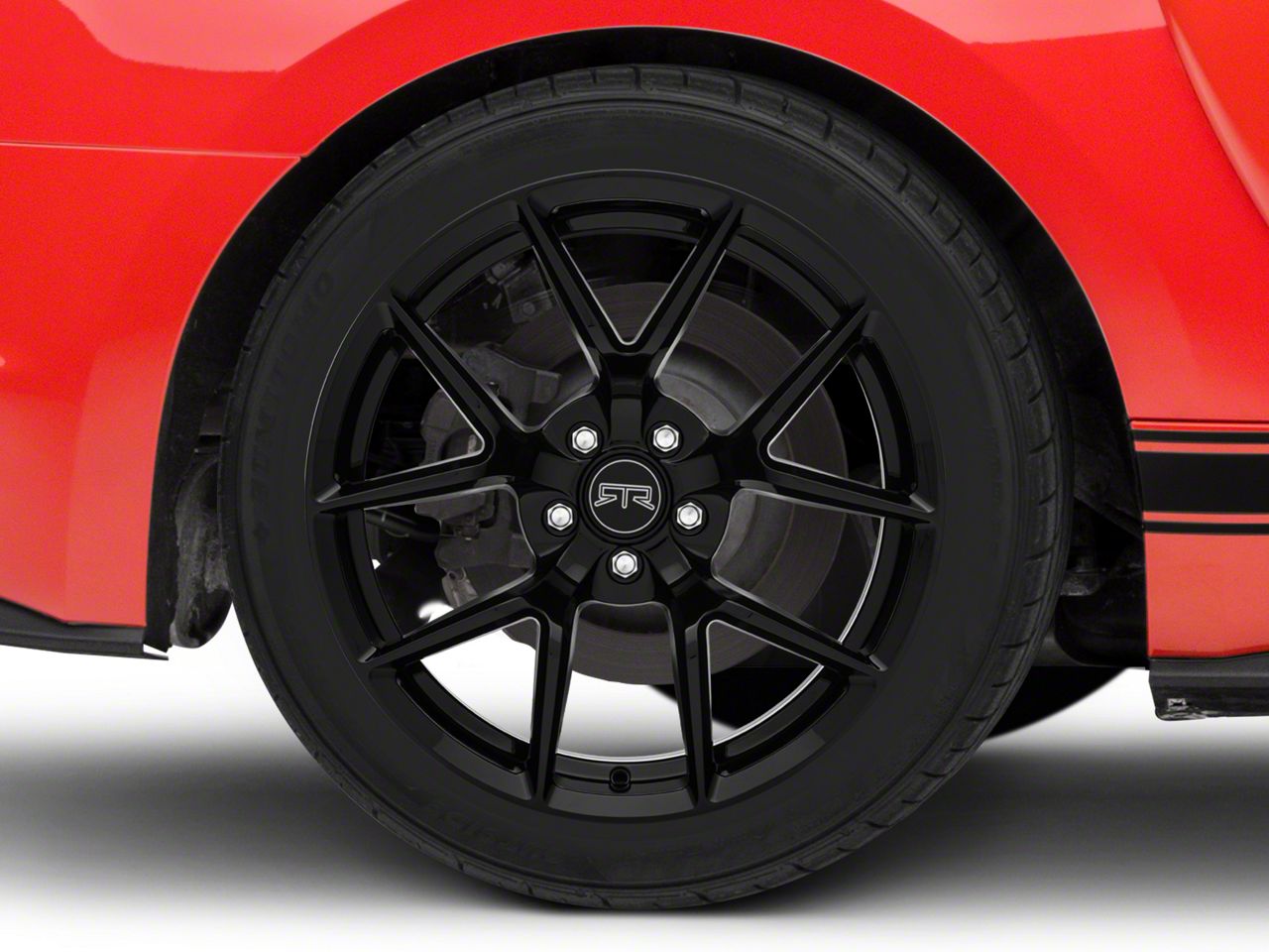 RTR Mustang Tech 5 Gloss Black Wheel; Rear Only; 19x10.5 A236966 (15-23 ...