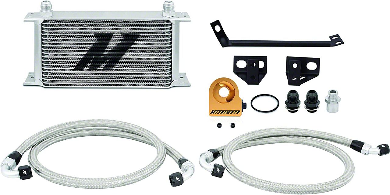 Mishimoto Mustang Thermostatic Oil Cooler Kit; Silver MMOC-MUS4-15T (15 ...