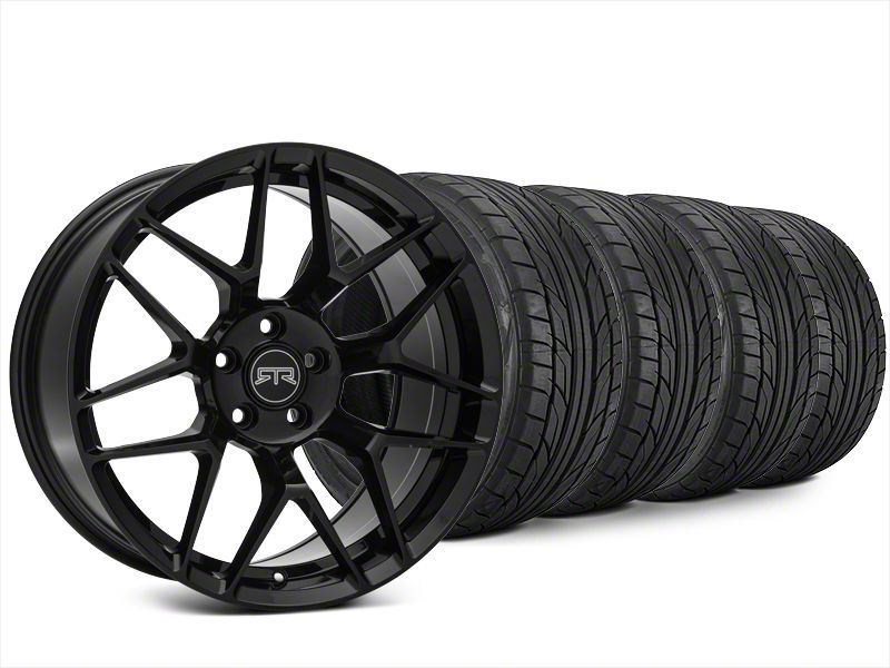 Mustang RTR Tech 7 Gloss Black Wheel and NITTO NT555 G2 Tire Kit; 20x9 ...