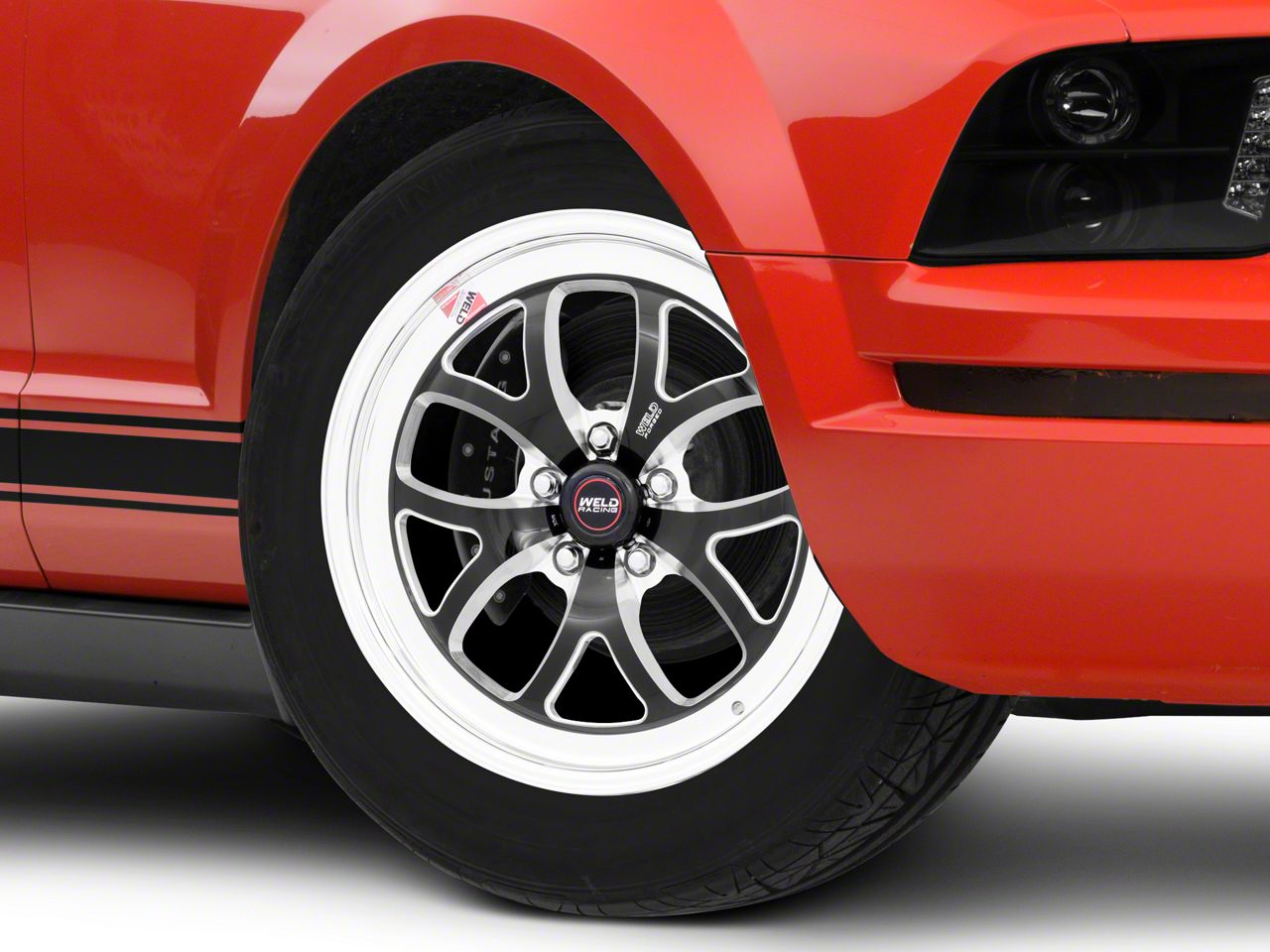 Weld Racing Mustang RTS S76 Black Anodized Wheel; Front Only; 18x5 ...