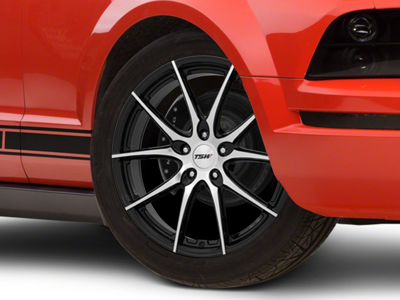 TSW Mustang Spring Gloss Black with Mirror Cut Face Wheel; 19x8.5 ...