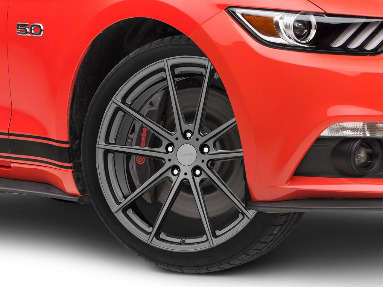 TSW Mustang Bathurst Gloss Gunmetal Wheel; 20x8.5 2085BAT405114G76 (15 ...