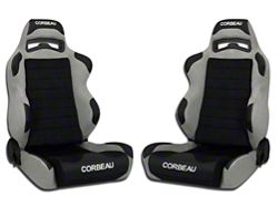 Corbeau Mustang LG1 Racing Seat - Wide - Black - Pair kit (79-17 All ...