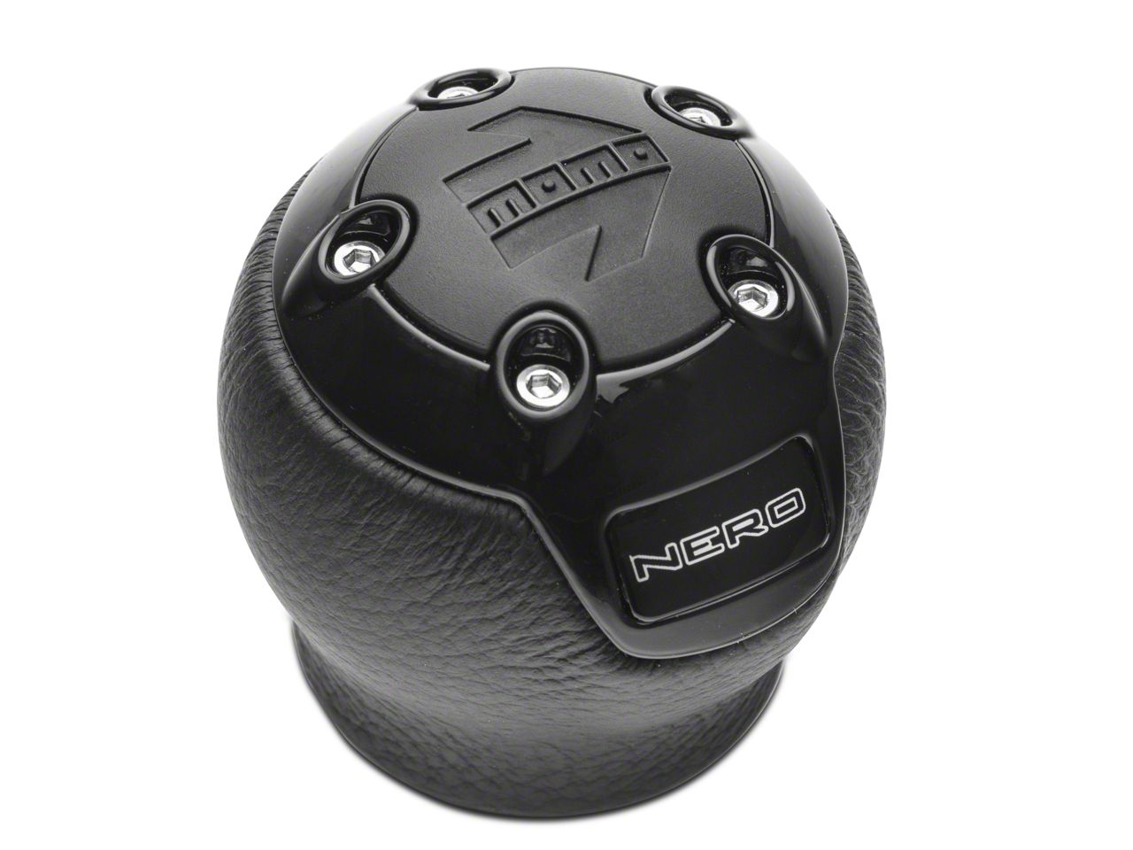 MOMO USA Mustang Nero Shift Knob - Leather NERBK1-R (15-20 All ...