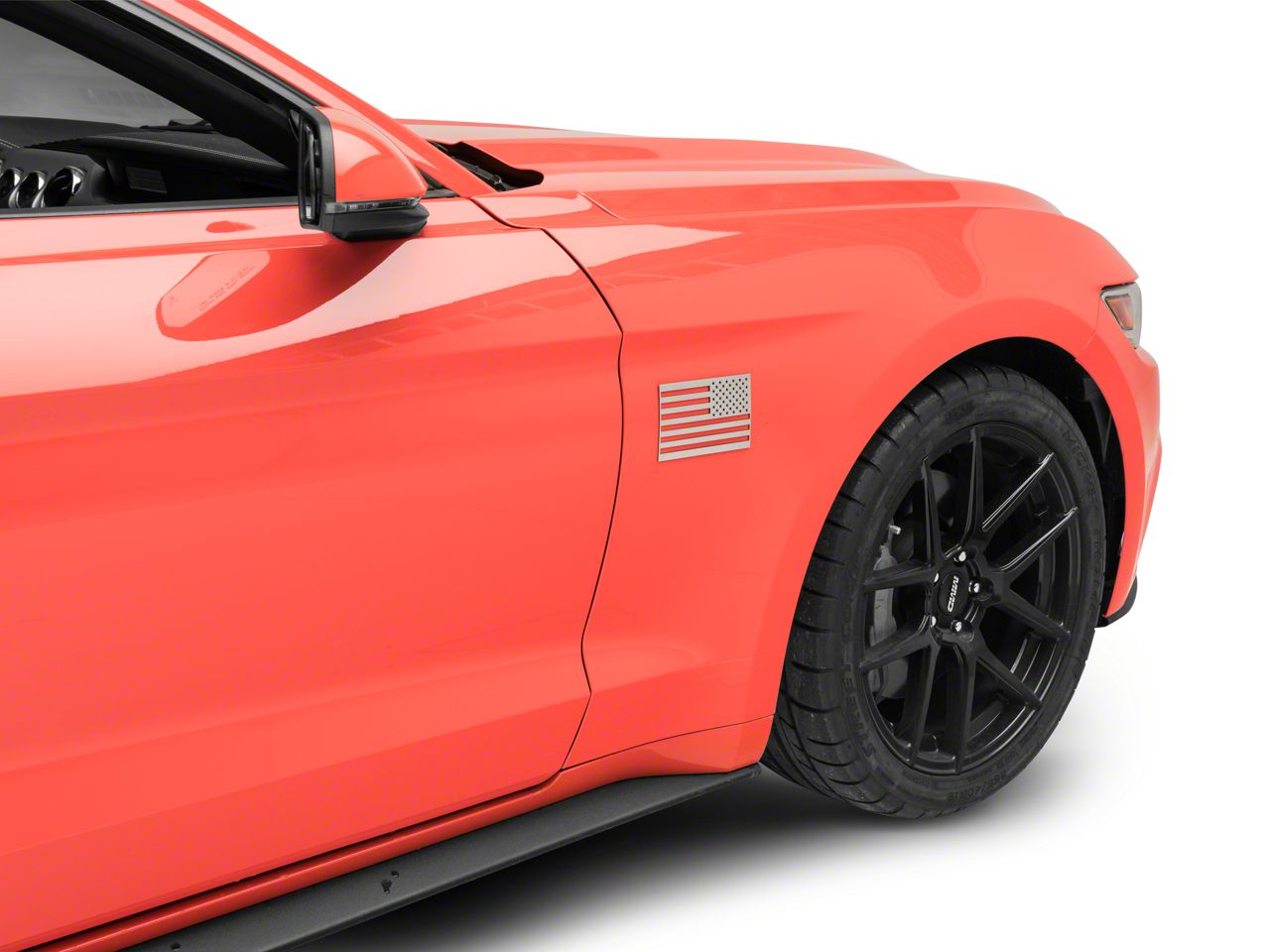 Mustang Stainless Steel American Flag Emblem; Brushed (Universal; Some ...