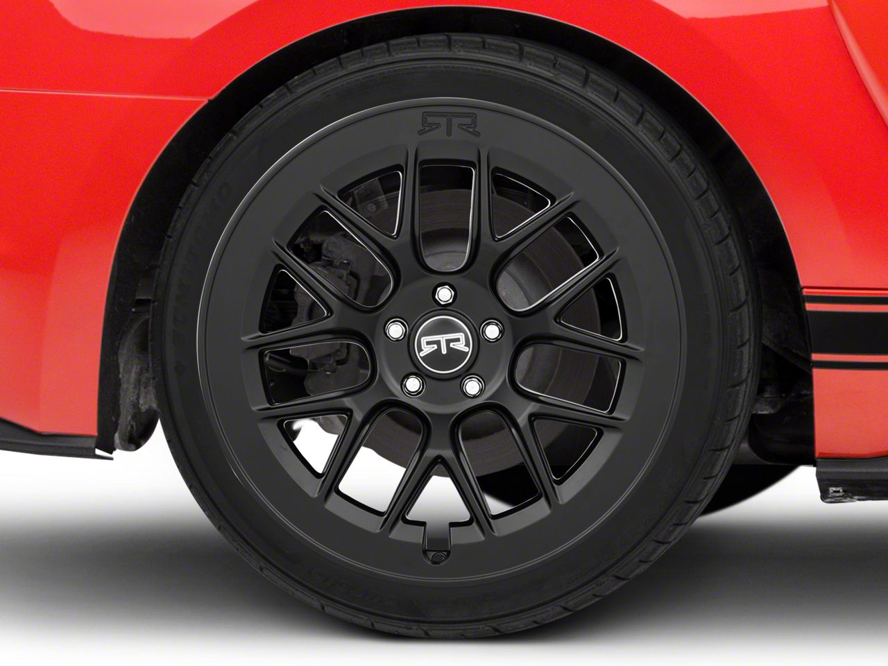 RTR Mustang Aero 7 Black Wheel; Rear Only; 20x10.5 853SB-2156545 (15-22 ...