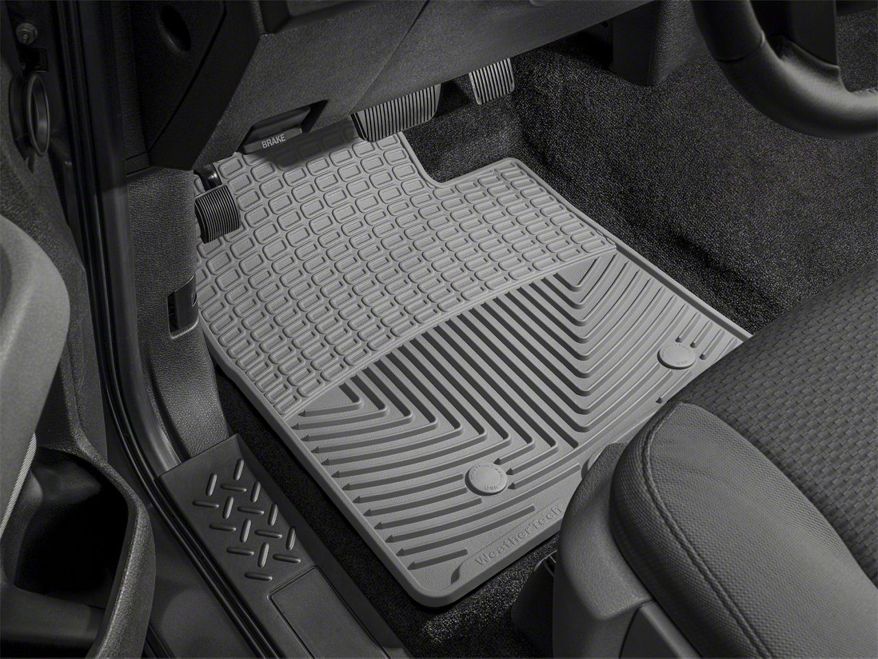 Weathertech Mustang All-Weather Front and Rear Rubber Floor Mats; Gray ...