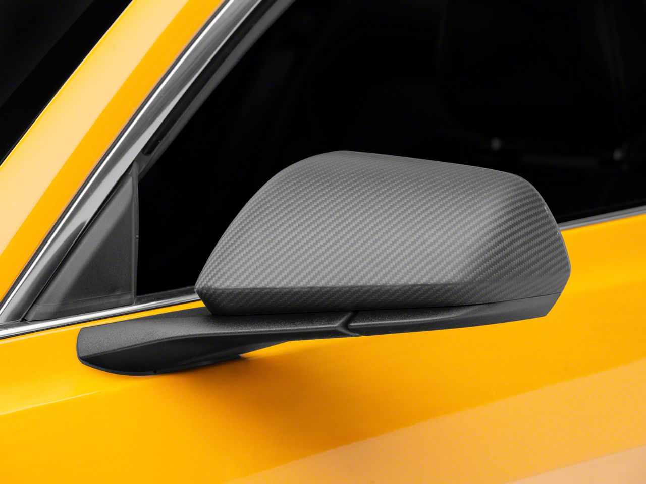 SpeedForm Mustang Mirror Covers; Matte Carbon 406680 (15-22 Mustang w/o ...