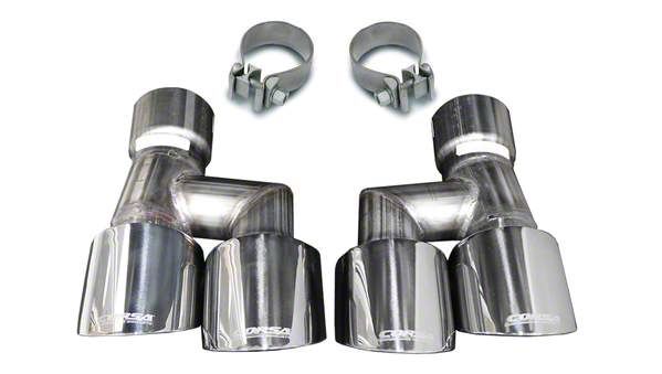 Corsa Mustang Quad 4-Inch Polished Pro Series Exhaust Tips 21038 (18-20 ...