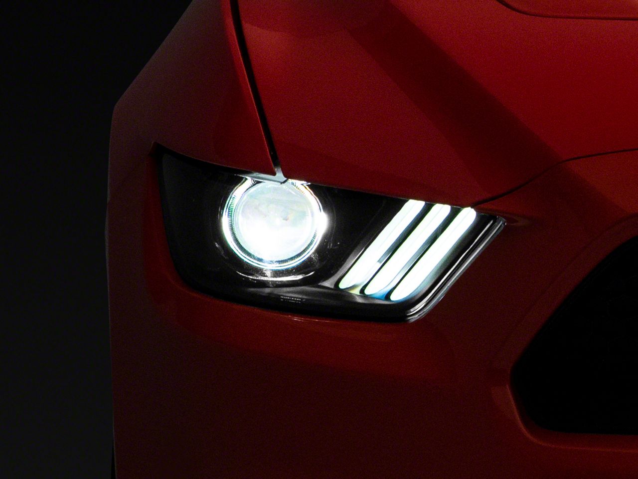 Mustang Factory Style Headlights; Matte Black Housing; Smoked Lens (15 ...