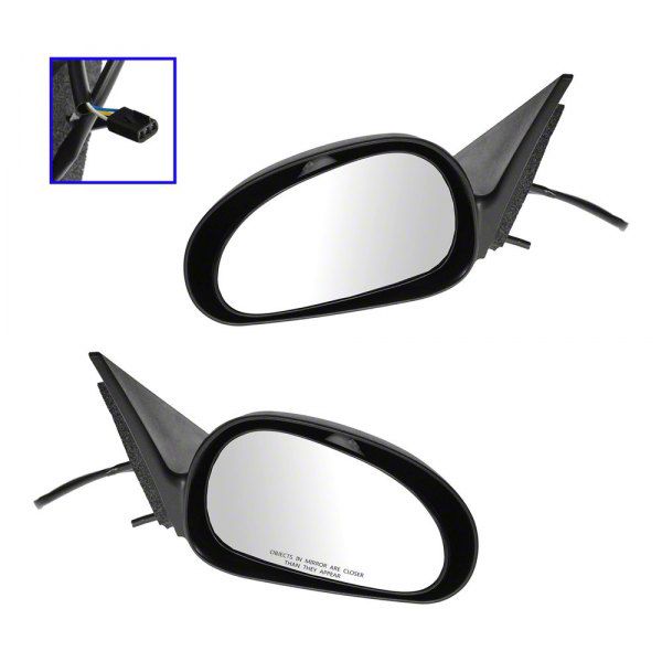 Mustang Powered Mirrors; Textured Black (99-04 Mustang) - Free Shipping