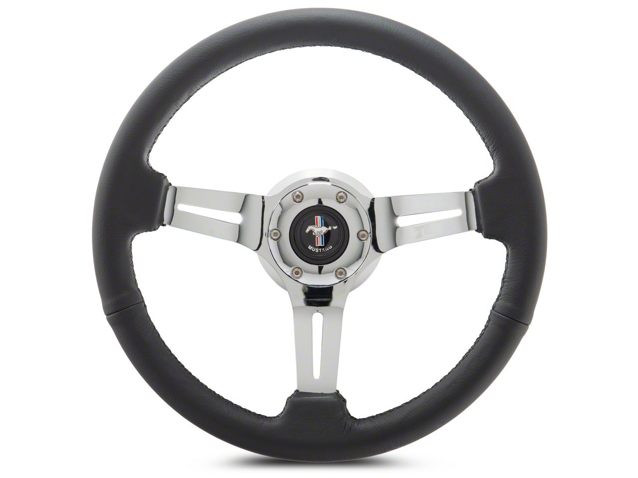 Volante Mustang S6 Sport Steering Wheel Kit with Pony Emblem; Chrome ...