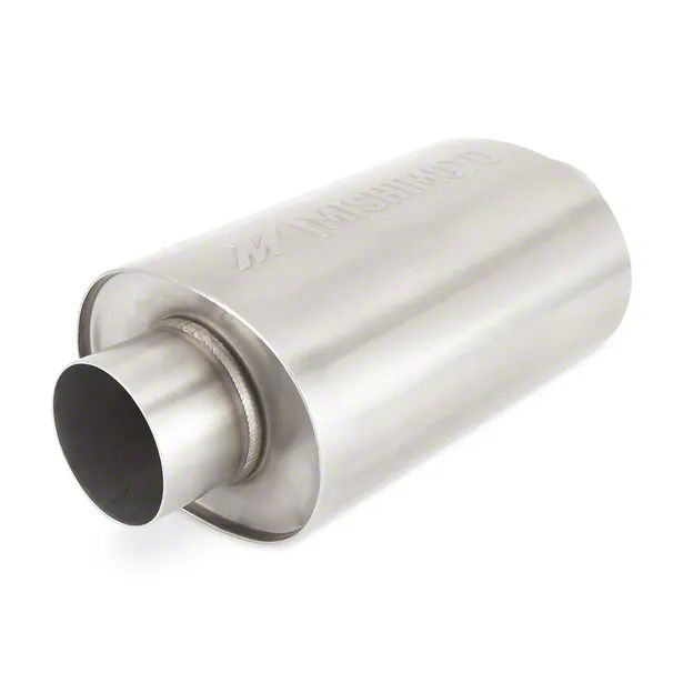 Mishimoto Titan Resonator Muffler; 3-Inch Inlet/3-Inch Outlet; Brushed ...