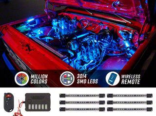 LEDGlow Bronco Million Color LED Engine Bay Lighting Kit; 6-Piece LU-EB ...