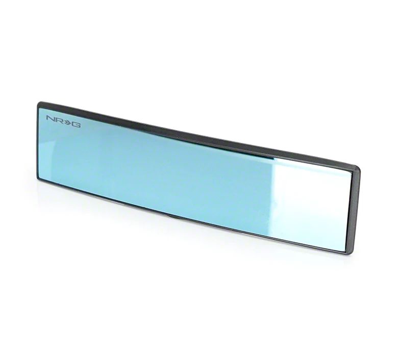 NRG Innovations Mustang Wide Panorama Clip on Mirror; 300mm; Blue Tint ...