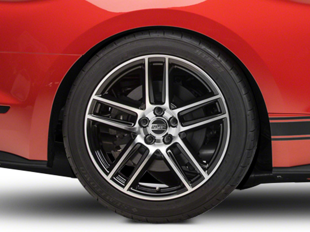 Mustang Laguna Seca Style Gloss Black Machined Wheel; Rear Only; 19x10 ...