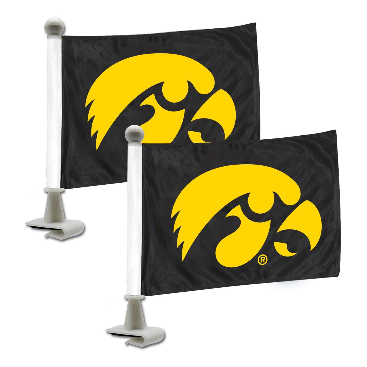 Tacoma Ambassador Flags with University of Iowa Logo; Black (Universal ...
