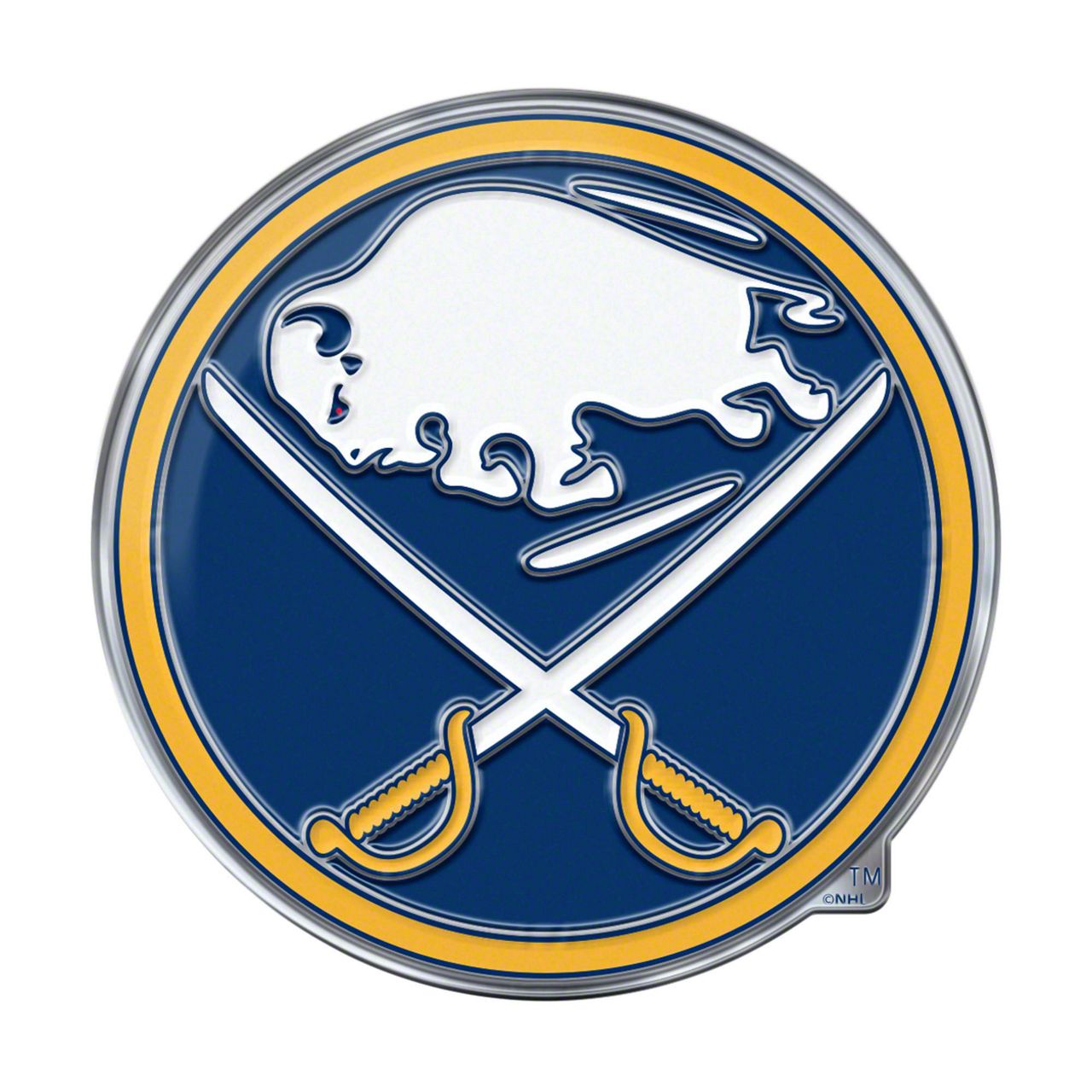 Bronco Buffalo Sabres Embossed Emblem; Blue and Yellow (Universal; Some ...